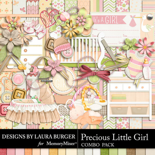 Precious Little Girl Combo Pack Scrapbook Page Design - MemoryMixer™